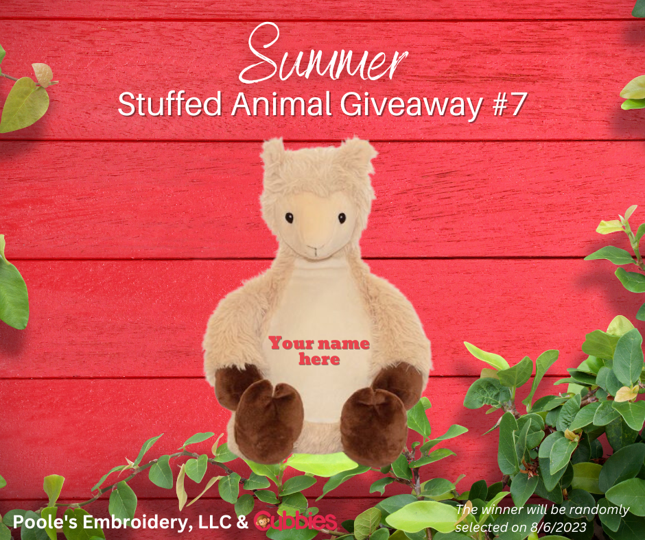 Summer Stuffed Animal Giveaway #7 - Ended 8/6/2023 – Poole's Embroidery ...